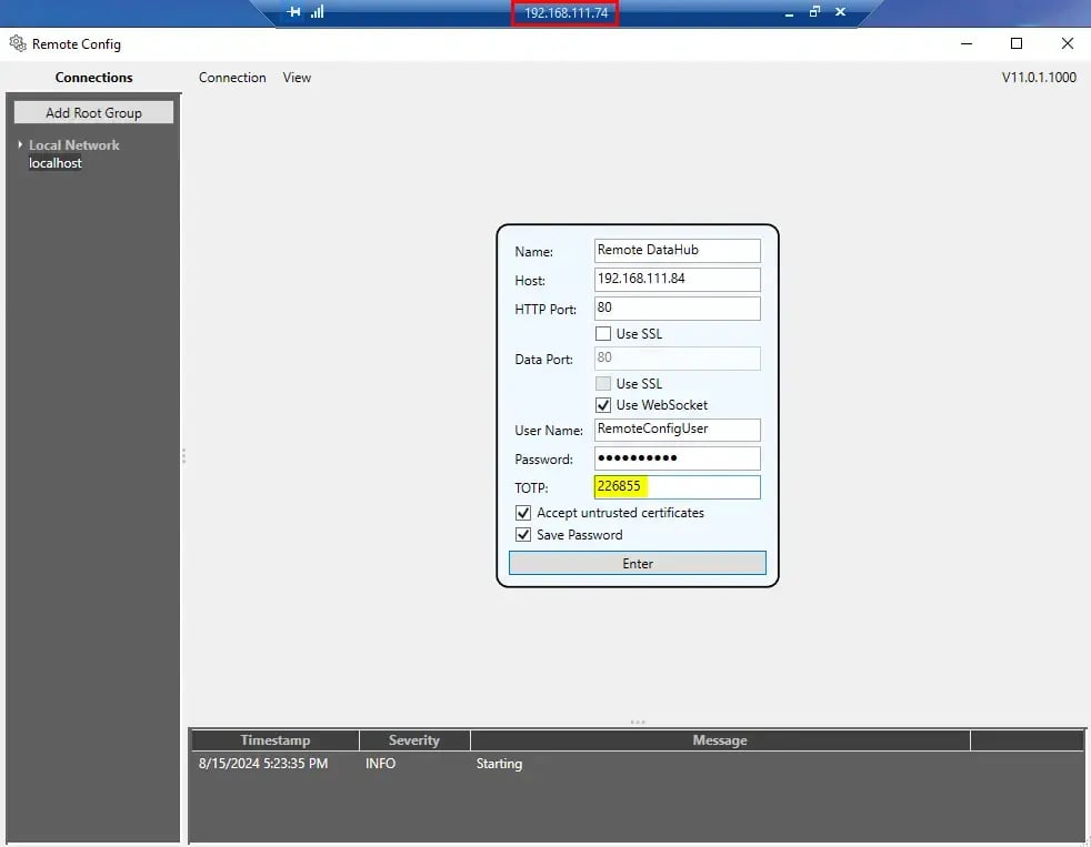 DataHub V11: Enhancing Remote Config Access Security with MFA/TOTP